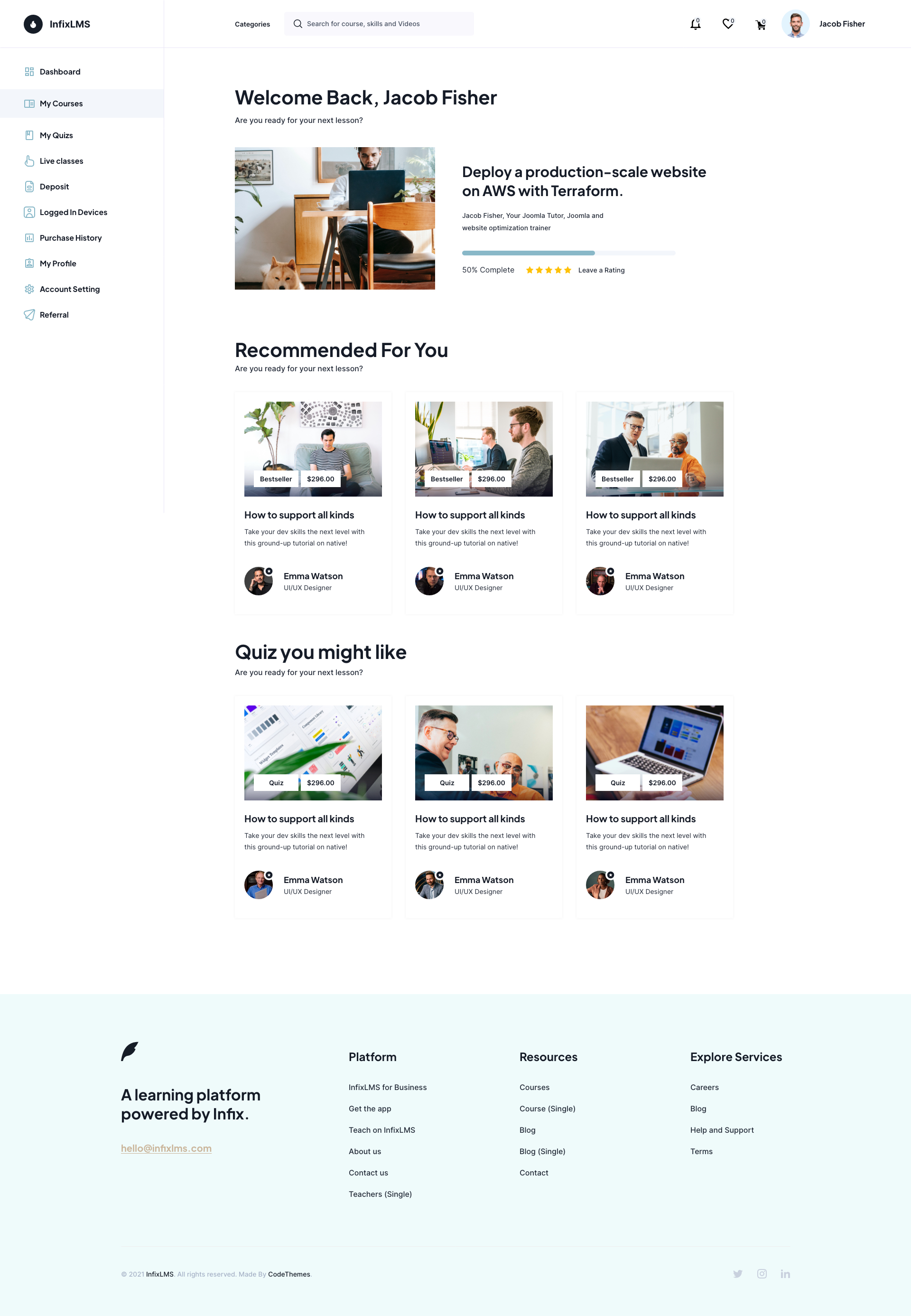 EduMe Theme | Infix LMS Laravel Learning Management System by CodeThemes EduMe Theme | Infix LMS Laravel Learning Management System by CodeThemes
